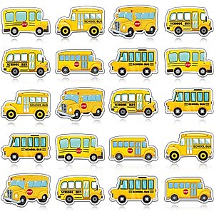 480 Pcs School Bus Stickers Cute School Bus Party Supplies Teachers Stickers for Kids Cartoon Transportation Stickers for Boys Toddler Teens DIY Art Toys Crafts School Classroom Students (Yellow)