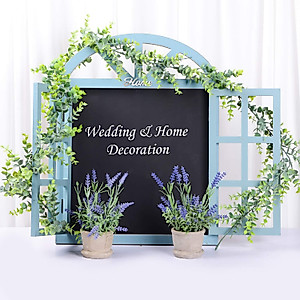 Artificial Vines Faux Eucalyptus Garland, Artiflr 2 Pack Fake Eucalyptus Greenery Garland Wedding Backdrop Arch Wall Decor, 6 Feet/pcs Fake Hanging Plant for Table Festival Party Decorations