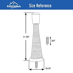 HOMOTEK 12 Pack Spring Door Stopper with Rubber Bumper 3-1/8" Flexible Spring Heavy Duty Wall Door Stop Low Mounted Door Bumper for Home (Upgrade Black)