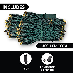 Joiedomi 300 LED Orange Halloween String Lights with 8 Modes 98.1FT Green Wire for Indoor Outdoor Holiday Décor Halloween Event Decoration, Tree, Eaves, Haunted House Theme Party