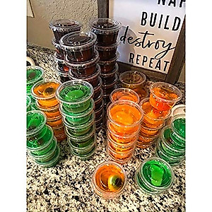 Hedume 300 Sets 4oz Portion Cups with Lids, BPA-free Clear Disposable Plastic Cups for Souffle, Jello, Meal Prep, Portion Control, Salad Dressing, Slime, Condiment Container