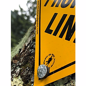 No Trespassing, No Hunting, No Fishing, Boundary Marker, Small, Diamond, Aluminum, Yellow, 10 Pack