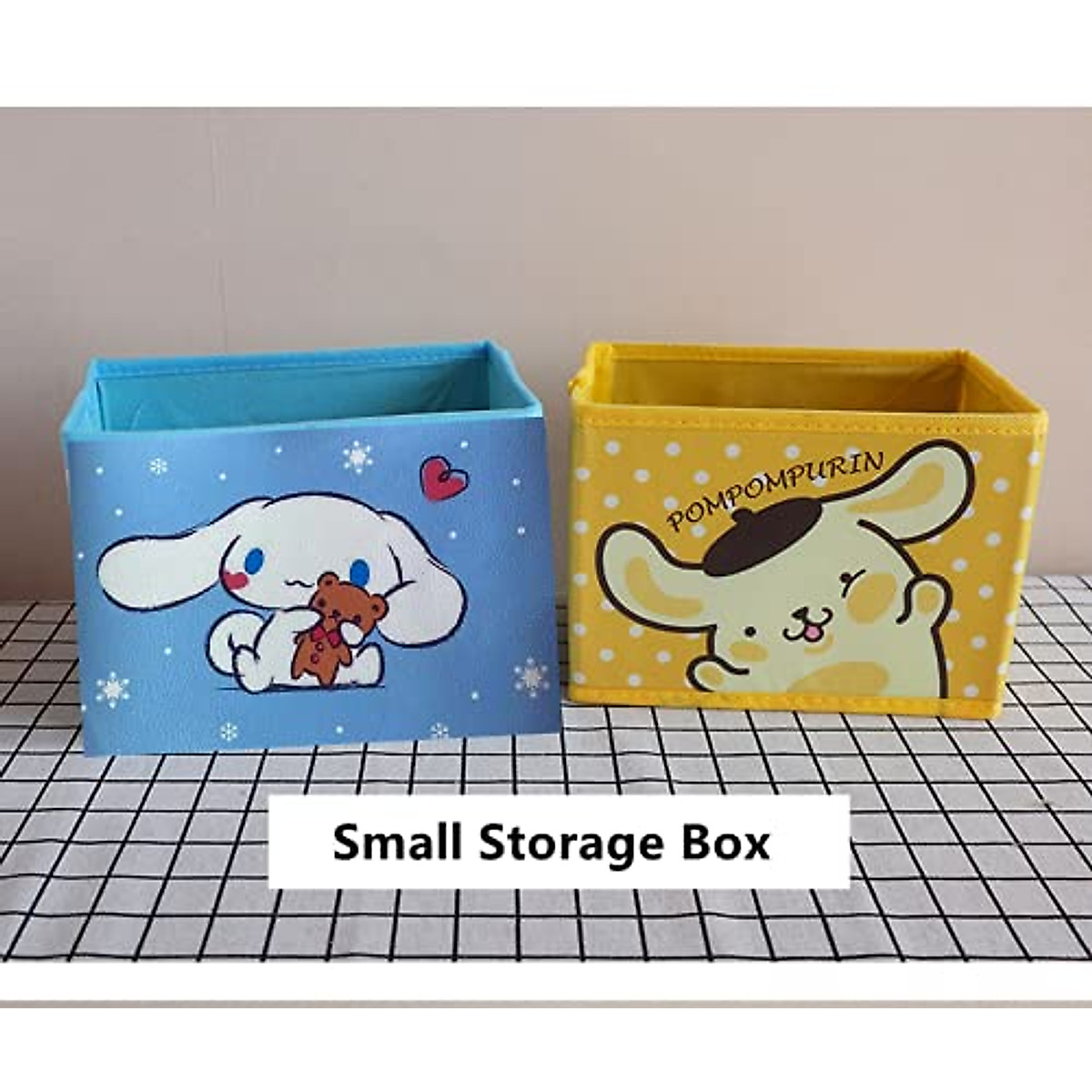Kerr's Choice Collapsible Storage Bin Kawaii Storage Box Blue Foldable Baskets | Kawaii Office Desk Room Decoration Cute Room Decor