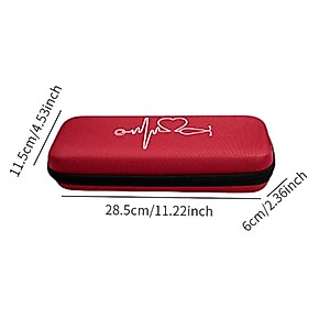 DimyFew Stethoscope Carrying Case, Stethoscope Carrying Bag Stethoscope Holder Travel Protective Carry Covers, Storage Box, Organizer, Red