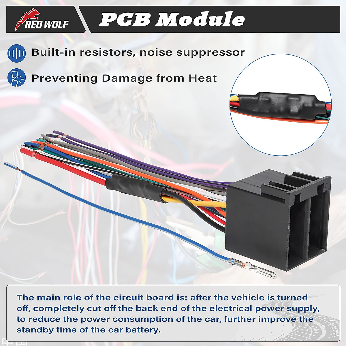 RED WOLF Car Radio Wiring Harness ISO Connector Adapter, Built-in Resistors Protect Vehicles Battery for Mercedes-Ben 2001-2013,VW 1986-2003, Audi 1988-2003 Aftermarket Stereo CD Player