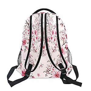 ALAZA Pink Cherry Blossom Flowers Floral Large Backpack,unisex Girls kids School Bookbags Daypack Bag,Water Resistant Personalized Laptop iPad Tablet Children Backpack Travel School Bag
