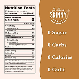 Jordan's Sugar Free Chai Syrup - 25.4oz, Gluten Free, Keto, For Coffee, Latte, Shakes