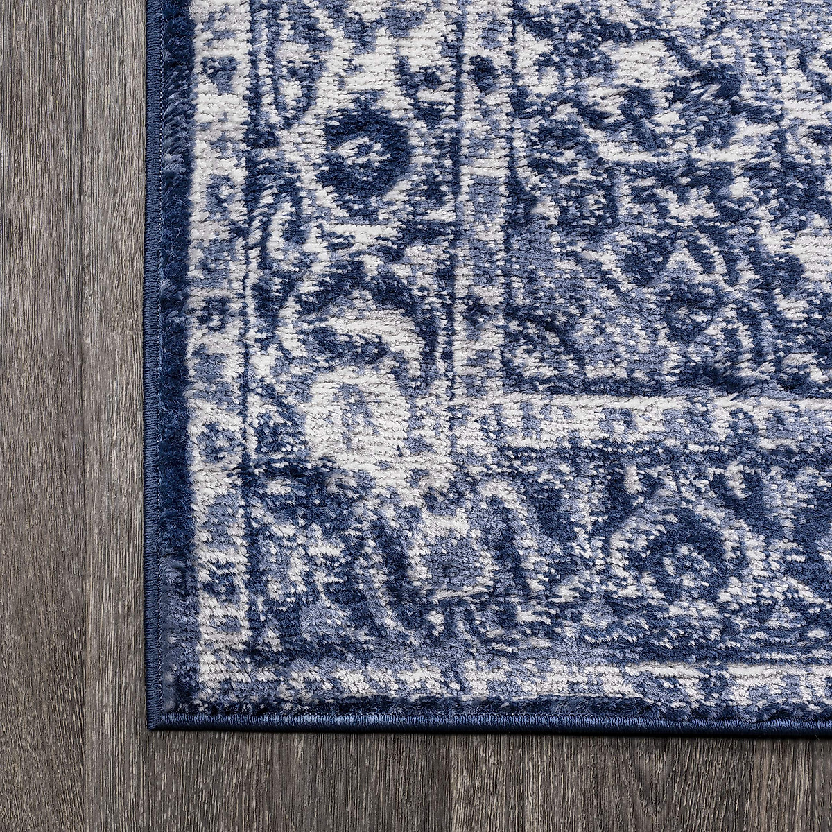 JONATHAN Y MDP403A-5 Rosalia Cottage Medallion Indoor Area -Rug Vintage Bohemian Easy -Cleaning Bedroom Kitchen Living Room Non Shedding, 5 ft x 8 ft, Navy