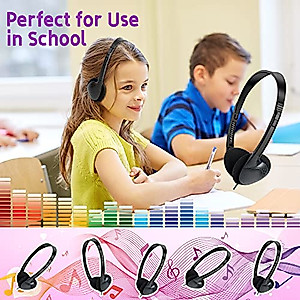 ZXQZYM Kids Headphones Bulk 20 Pack for School Students Children Teen Boys Girls, Wholesale Bulk Headphones for Classroom Earphones (Black)