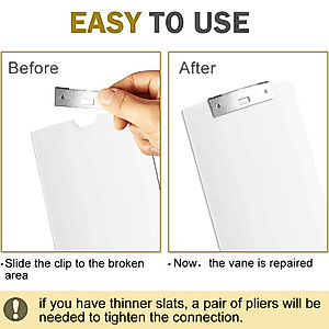 Vertical Blind Repair Vane Savers, Electroplated Vertical Blinds Repair Kit, Vertical Blind Repair Clips, Metal Vertical Blind Repair Tabs for Vertical Blinds Replacement Slats (20 PCS)