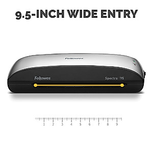 Fellowes® Spectra™ 95 Laminator With Combo Kit, 9 1/2" Entry Width, 3"H x 14 1/2"W x 7"D, Silver/Black