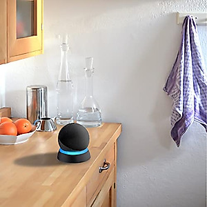 C YECEN Echo Dot 4th&5th Generation Table Stand Desktop Holder Mount for Echo Dot 4th&5th Gen, Base Bracket with Light Guide, Echo Dot Accessories with Built-in Cable Management