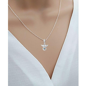 OutstandLong Angel Wings Infinity Blue Heart Crystal Women Beads Charms for Charm Bracelets Jewelry