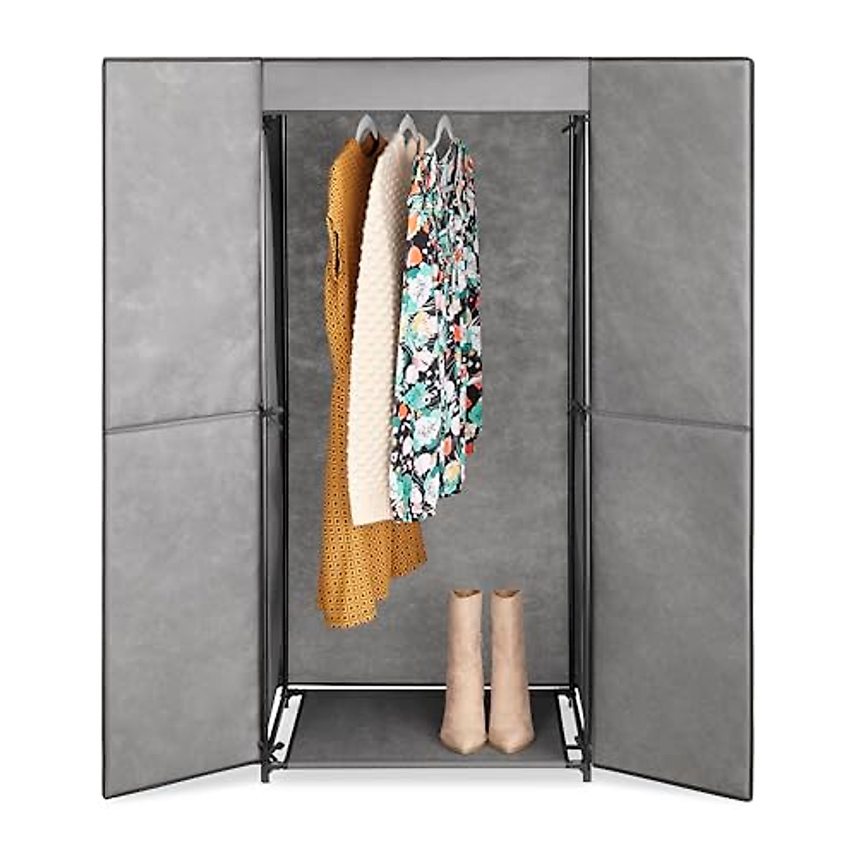 Whitmor Wardrobe - Portable Closet with Doors - Grey