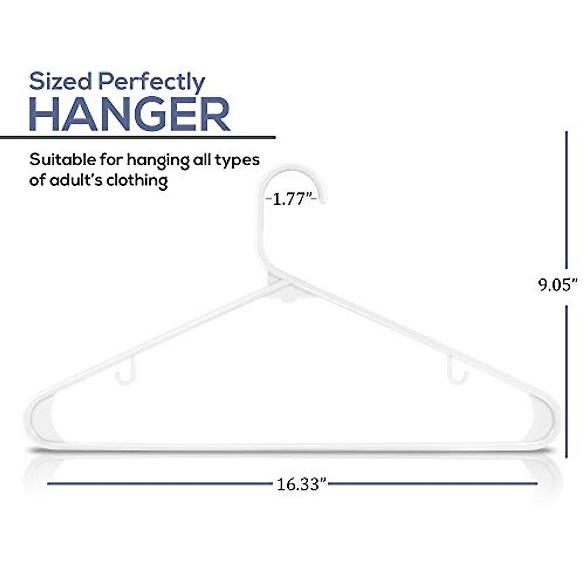 Utopia Home Plastic Hangers - Durable & Space Saving Coat Hanger - Hook Hangers - Heavy Duty Hangers for Coats, Pants, Dress (Pack of 100, White & Black)