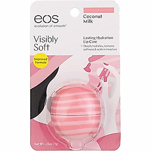 eos Super Soft Shea Sphere Lip Balm - Coconut Milk |Deeply Hydrates and Seals in Moisture | Sustainably-Sourced Ingredients | 0.25 oz