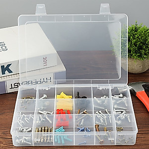 JforSJizT 2 Packs 30 Large Grids Sewing Thread Organizer Storage Box,with Adjustable Dividers,Clear Plastic Container Holder for Embroidery,Washi Tape