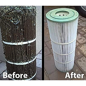 Wadoy Pool & Spa Filter Cartridge Cleaner Tool, Handheld Pool Filter Cleaning Tool Removes Debris and Dirt from Spa and Hot Tub Filters(with Adapter)