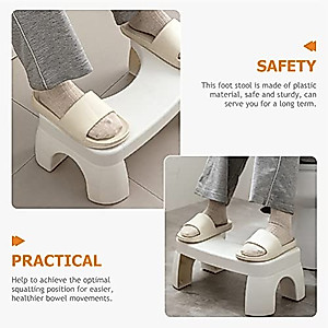 Housoutil Bathroom Step Stool Potty Toilet Stool Squatting Poop Stool Baby Step Stool for Bathroom Non-Slip Potty Stool for Children and Adults in Bathroom Toilet White Toilet Stool