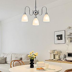 6-Pack White Frosted Glass Shades, Bell Shaped Glass Shade Covers Ceiling Fan Lamp Replacements, Light Fixtures Lampshade for Chandelier Wall Sconces, 1.61" Fitter Size, 5" High x 4.7" Diameter