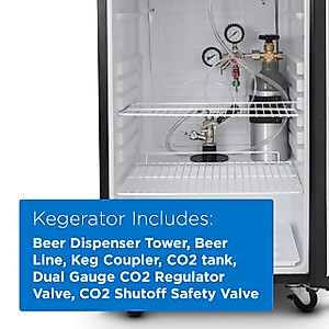 Commercial Cool Beer Kegerator, 6.1 Cu. Ft. Extra Large Capacity Beer Machine with 2-Shelf Fridge