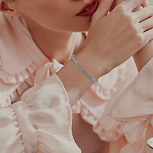 Fifth and Fine 1/8 Carat tw Natural Diamond Heart Tennis Bracelet in 925 Sterling Silver