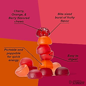 Honey Stinger Organic Fruit Smoothie Energy Chew | Gluten Free & Caffeine Free | For Exercise, Running and Performance | Sports Nutrition for Home & Gym, Pre and Mid Workout | 12 Pack, 21.6 Ounce
