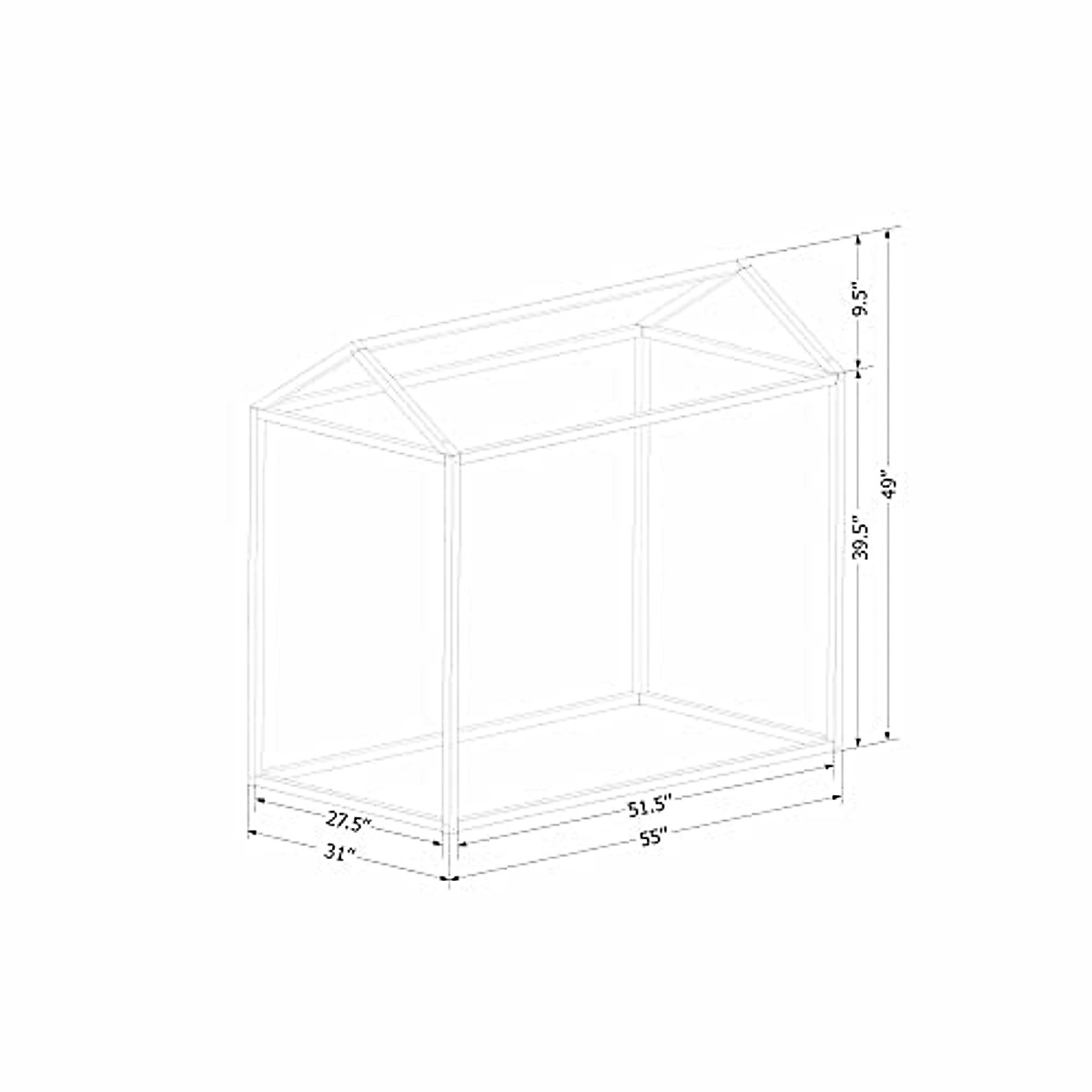 South Shore Sweedi Transition Wooden House Bed, Toddler, Pink