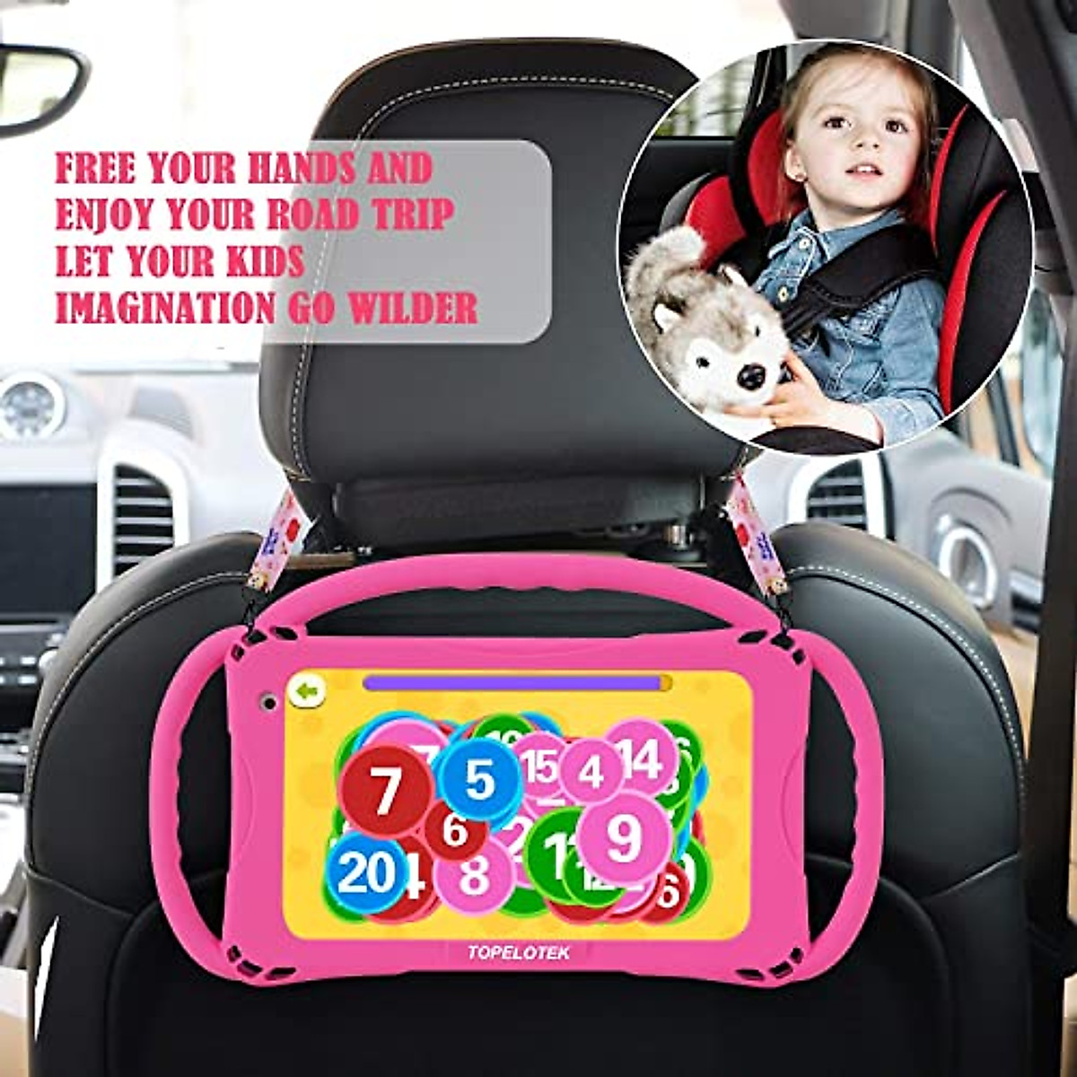 Kids Tablet 7 inch Toddler Tablet for Kids Android Kids tablet for toddlers WiFi Kids Tablets for kids 32GB Children's Educational APP Installed YouTube Netflix Parental Control Kid-Proof Case (Red)