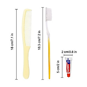 fafortune 20pcs Disposable Toothbrushes with Toothpaste and Comb for Homeless Individually Wrapped-Suitable for Hotel,Air Bnb,Shelter/Homeless/Nursing Home/Charity（20 pcs）