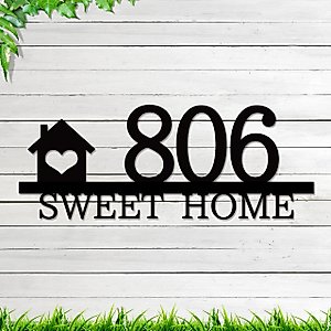 MINYASUN Custom House Number Sign - Personalized Metal Address Sign - House Number for Outdoor - Address Number Plaque - Home Numbers - Housewarming Gift