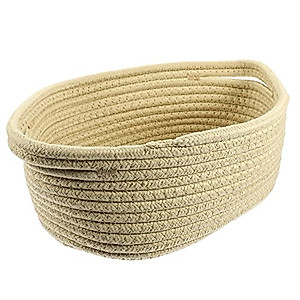 Zerodeko 2pcs Rope Storage Basket Desk Top Decor Storage Basket Woven Storage Baskets Easter Baskets Dog Basket Cotton Rope Woven Basket Desktop Storage Basket Home Supplies Khaki