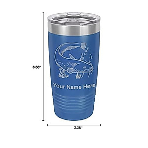 LaserGram 20oz Vacuum Insulated Tumbler Mug, Catfish, Personalized Engraving Included (Dark Blue)