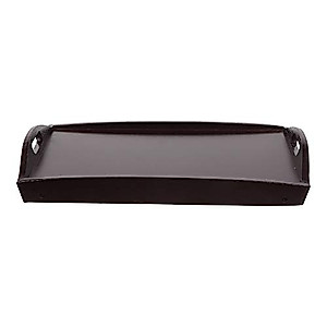 MengK Convenient and Stylish Foldable Curved Breakfast Tray in Brown - Enjoy Breakfast in Bed or Work from Anywhere with This Portable Tray