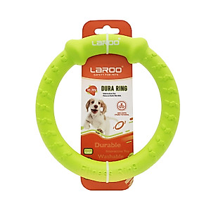 LaRoo Dog Flying Ring Toys, Floating Flying Disc ABS Durable Interactive Chew Toys for Training Outdoor Playing Puppy Medium Large Dogs (Small Green/18cm)