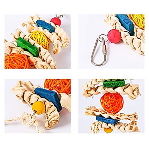 kidus 2-Pack Parrot Bird Bamboo Chewable Sound Toy Set Bird Supplies Bird Cage Accessories