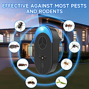 Ultrasonic Pest & Mouse Repeller 6 Packs, 2024 Ugraded Indoor Pest Control, Ultrasonic Pest Repellent, Indoor Pest Control for Home, Kitchen, Office, Hotel, Warehouse
