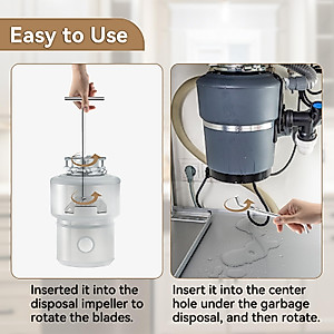 Belleone Garbage Disposer Unjamming Wrench, Durable Garbage Disposal Wrench for Moen, Waste King, InSinkErator Garbage Disposal, Kitchen Unclogger Wrench Tool for Jams Clutter Removal