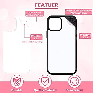 Nubaka 6 Pieces iPhone 12 Mini Sublimation Blank Case，Printable iPhone 12 Mini Sublimation Case for DIY Customize Heat Press Rubber Protective Case,Handicraftsman, Self-Employed and Businessman