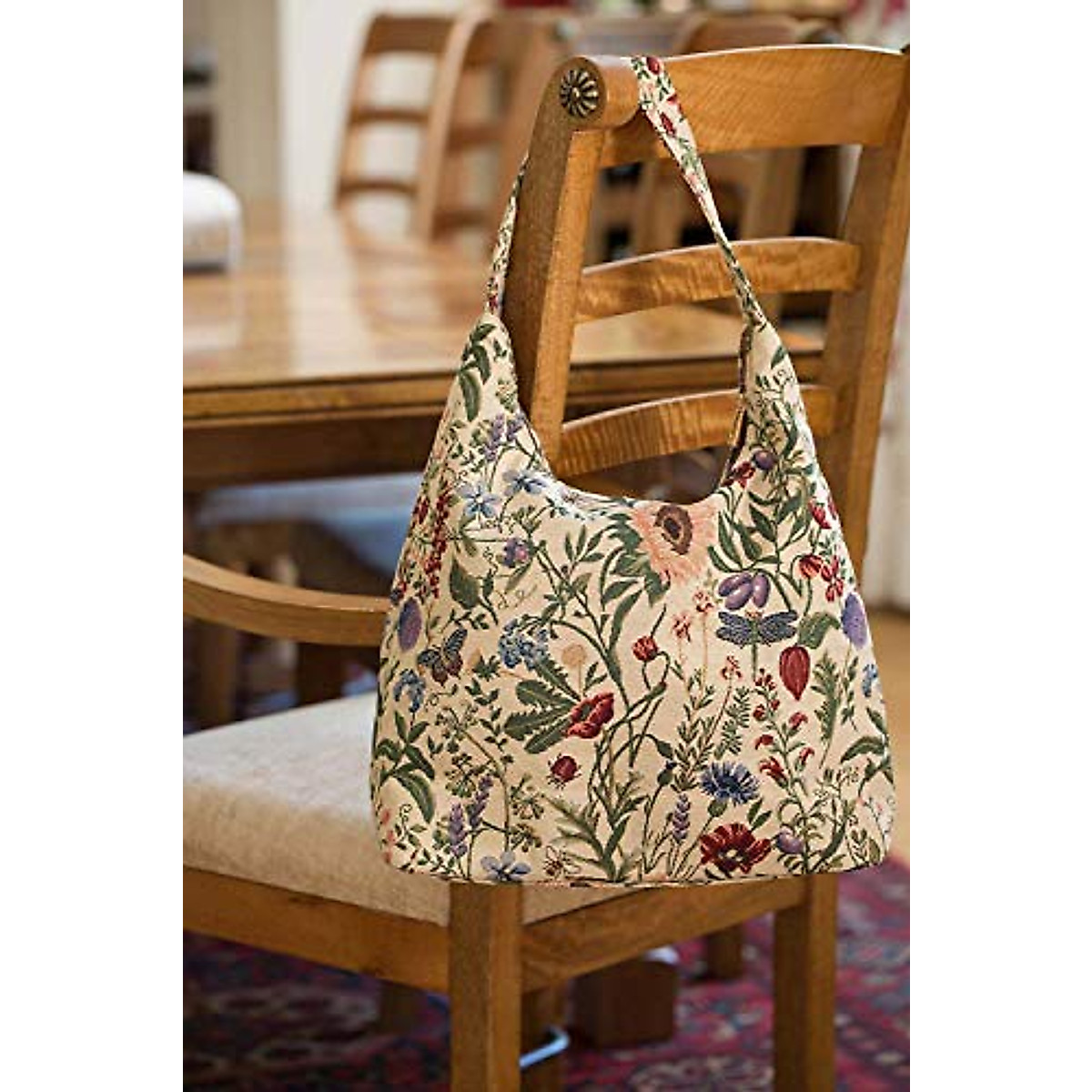 Signare Tapestry Hobo Shoulder bag slough purse for Women with Beautiful Garden Design (HOBO-MGD)