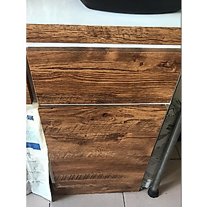 Self Adhesive Vinyl Faux Wood Grain Contact Paper for Kitchen Cabinets Shelves Table Desk Countertop Door Furniture Removable (24x117 Inches)