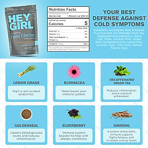 Get Well Soon Gifts For Women | Immunity Tea For Colds and Sore Throat with Elderberry, Echinacea | Care Package For Sick Friend to Feel Better | Recovery Immune Support, Herbal Throat Coat Tea Bags
