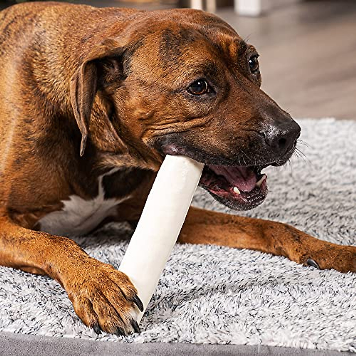 Pet Factory 100% Made in USA Beefhide 8-9" Assorted (Bones & Rolls) Dog Chew Treats - Natural Flavor, 6 Count/1 Pack