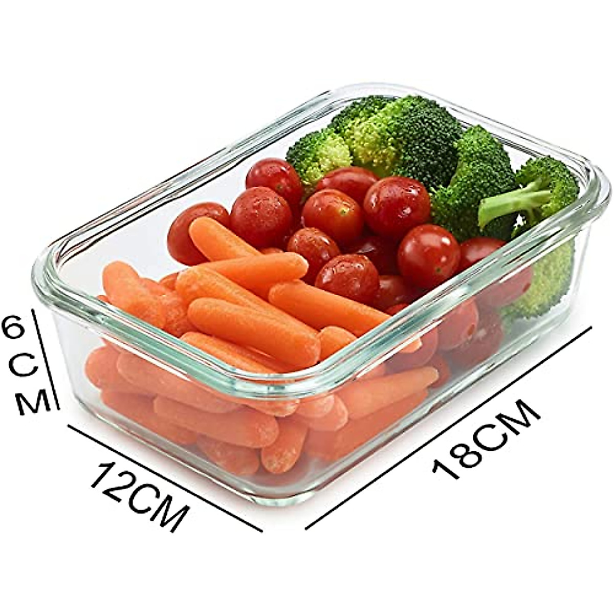 3 Pack Glass Meal Prep Containers for Food Storage and Prep w/Snap Locking Lids Airtight & Leak Proof - Oven, Dishwasher, Microwave, Freezer Safe - Odor and Stain Resistant (6 total pieces)