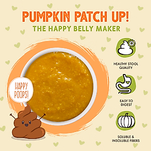 Weruva Pumpkin Patch Up! Pumpkin Puree Pet Food Supplement for Dogs & Cats, 1.05oz Pouch (Pack of 12)