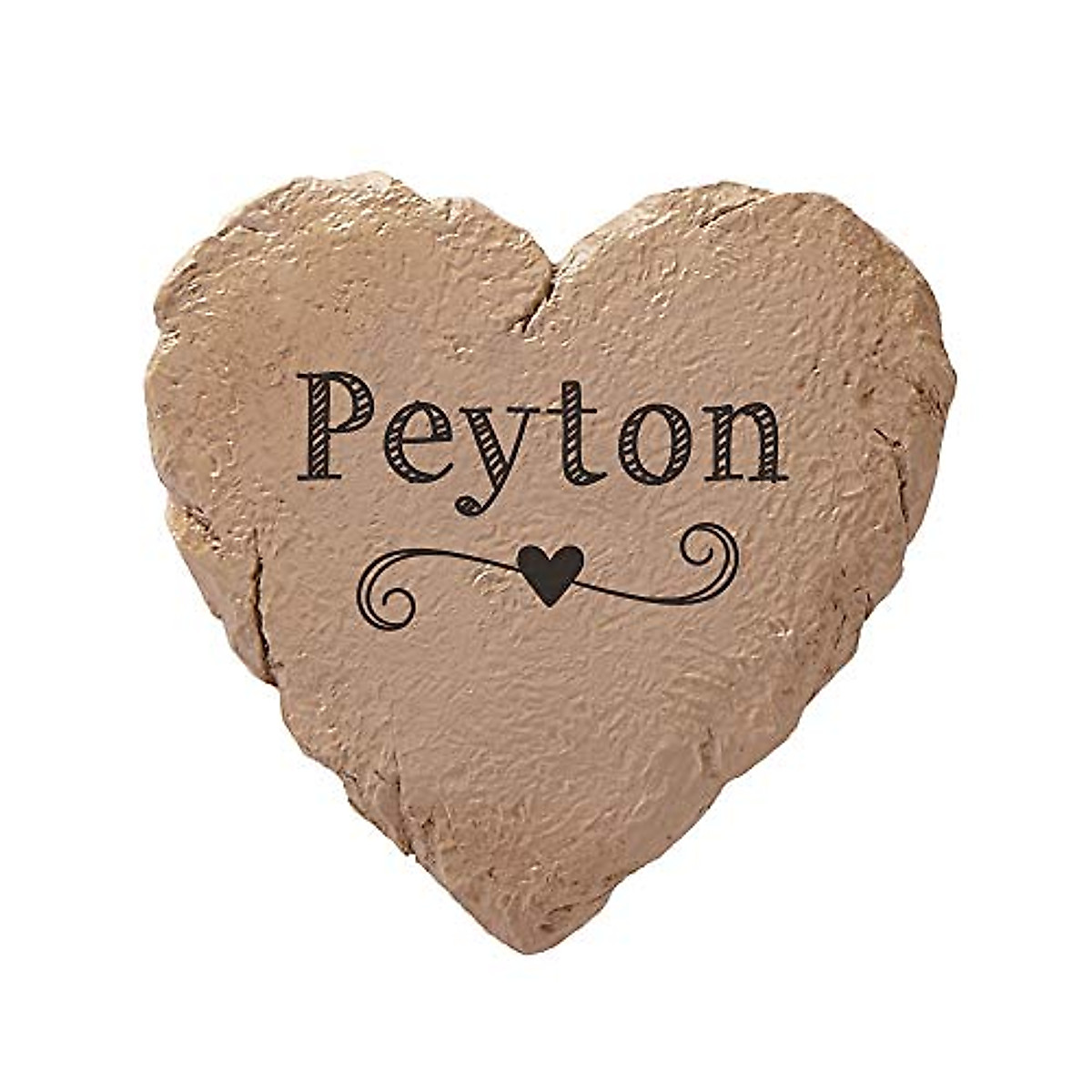 Let's Make Memories - Personalized Garden Stone - Love Grows Here Heart Garden Stone - Customize with Any Name - Made of Durable Resin - Realistic Stone Texture - Heart Shape, 6.75" Diameter