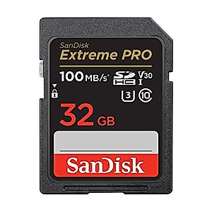 SanDisk 32GB Extreme PRO SDHC UHS-I Memory Card - C10, U3, V30, 4K UHD, SD Card - SDSDXXO-032G-GN4IN
