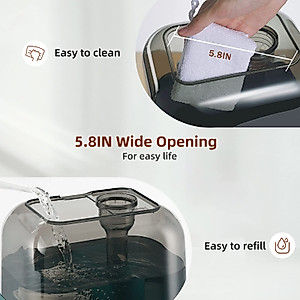 Bear Humidifiers for Bedroom Large Room Home, 5L Cool Mist Top Fill Humidifiers, Quiet Air Humidifier for Baby Nursery & Plants, Lasts Up to 35 Hours, Auto Shut-Off