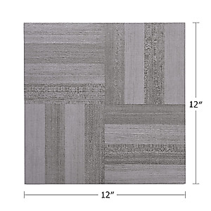 CO-Z 12x12 Inch Embossed Wood Plank Vinyl Flooring Pack of 24, 2mm Thick Peel and Stick Floor Tile Stickers with Weave Pattern, Waterproof Odorless Wood Laminate Flooring for Home Improvement