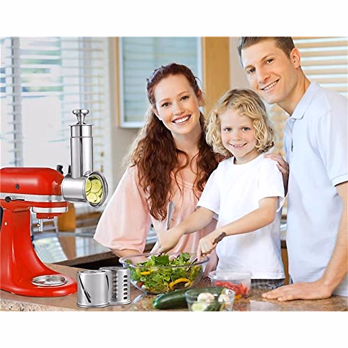 Stainless Steel Slicer Shredder Attachment for KitchenAid Mixer, Cheese Grater, Food Slicer for KitchenAid Mixer, Accessories for Kitchenaid